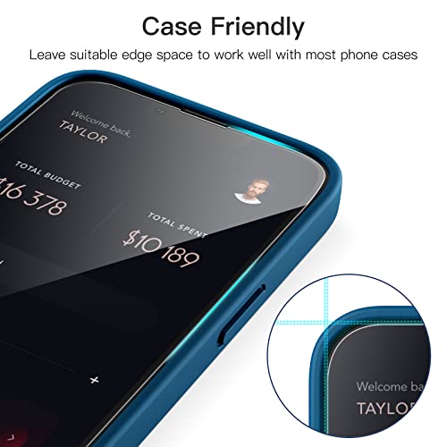 JETech Full Coverage Screen Protector for iPhone 13/13 Pro 6.1-Inch, 9H Tempered Glass Film Case-Friendly, HD Clear, 3-Pack