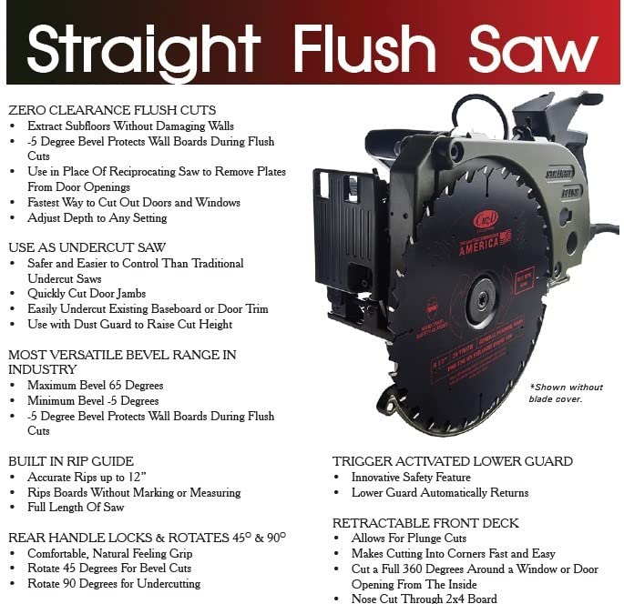 Cuz-D Straight Flush Circular Saw Combo Pack - Saw plus FREE Addional 28 tooth blade