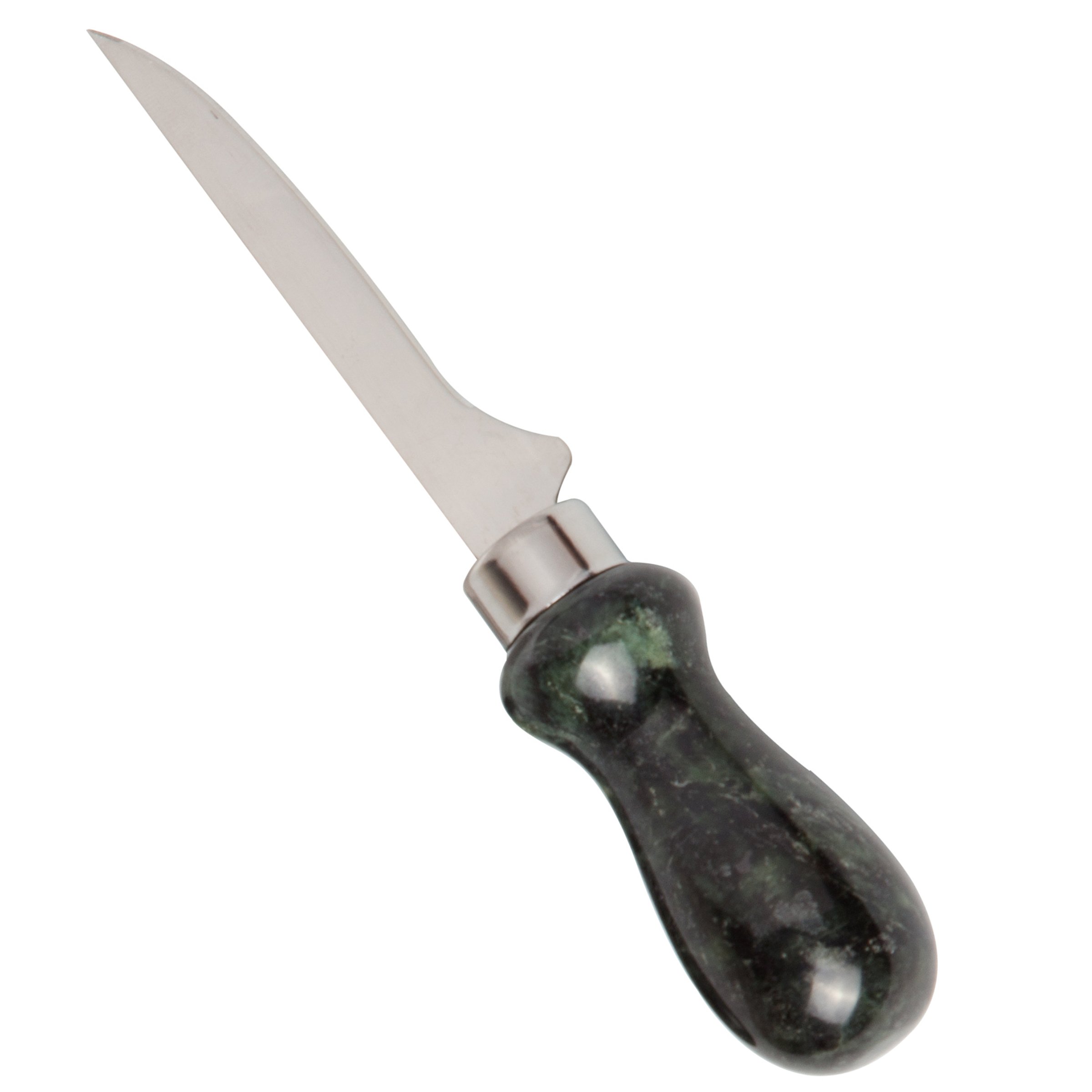 Creative Home Natural Green Marble Handle Set of 4 Pieces Multipurpose Cheese Knife Cutter Spreader Set includes Pronged Knife Hard Cheese Knife and Chisel Knife, 2" x 5.3" L, Green