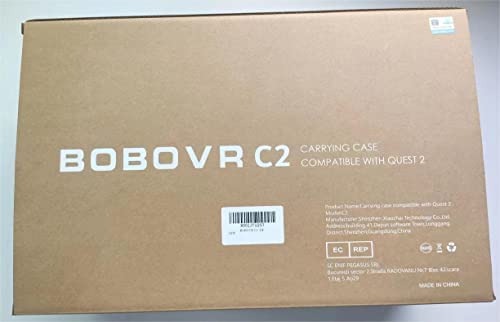 BOBOVR C2 Carrying Case - Compatible with Quest 2 Strap and Controllers, Hard Large Space,Travel Protection, Waterproof Zipper Technology