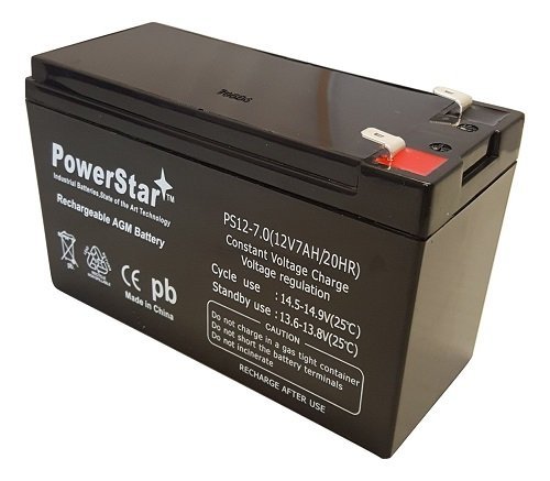 PowerStar 12v 7ah UPS Battery Replaces 7ah Enduring CB7-12, CB-7-12 - 2 Pack