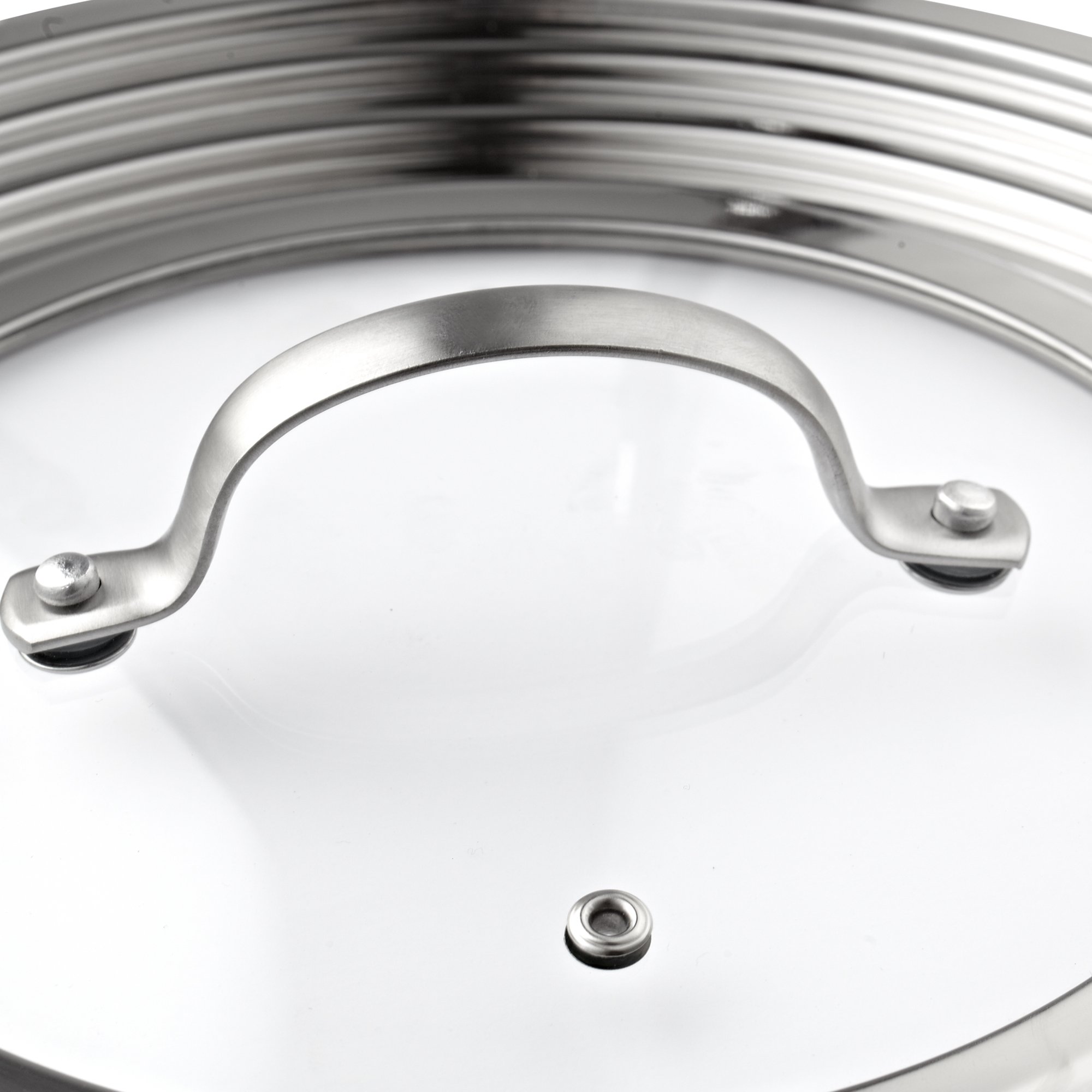 Cook N Home Stainless Steel with Glass Center Universal Lid, Fits 8, 10.25, 11, and 12-Inch