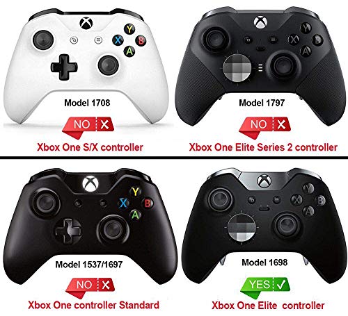eXtremeRate Soft Touch White Replacement Faceplate Front Housing Shell with Thumbstick Accent Rings for Xbox One Elite Remote Controller Model 1698 - Controller NOT Included