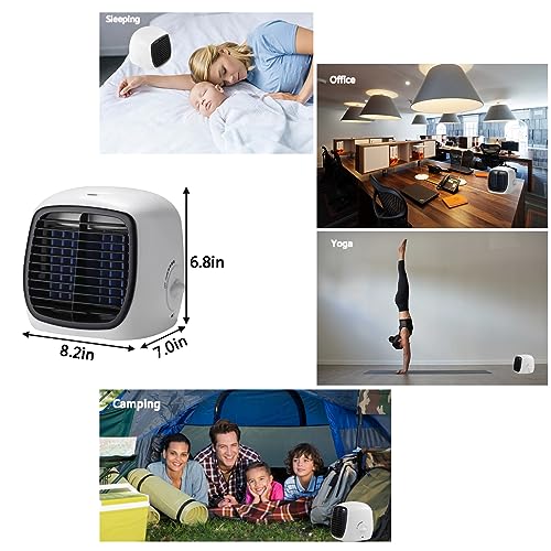 Portable Air Conditioner,Upgraded 4 in 1 Personal, Continuously Viable, USB Desk Evaporative Air Cooler for Home,Bedroom, Office,Camping and Dorm | Easy Installation and Rechargeable