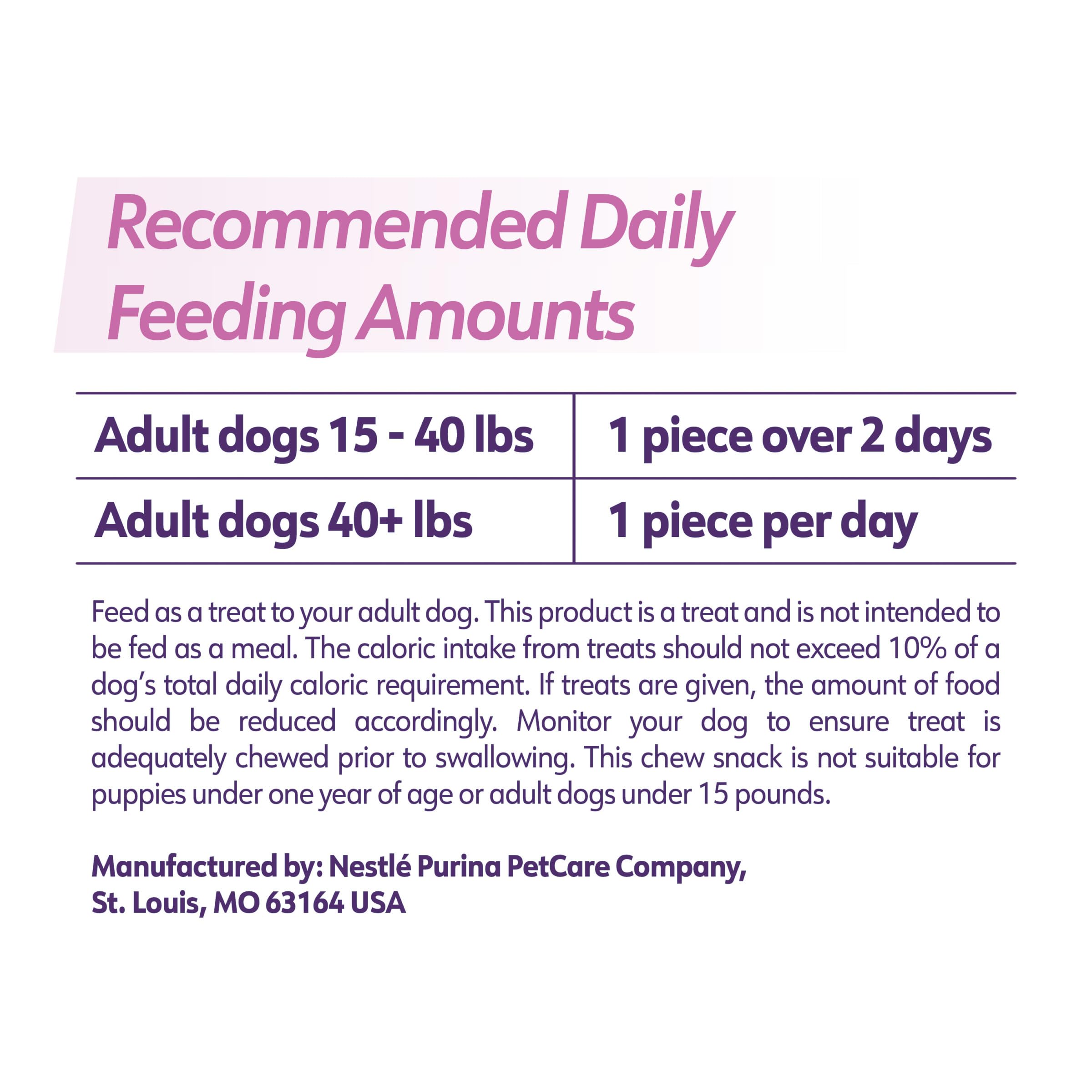 Dentalife Purina Plus Digestive Support Chicken and Pumpkin Flavor Large Dog Dental Chews, MP - 19 ct. Pouch