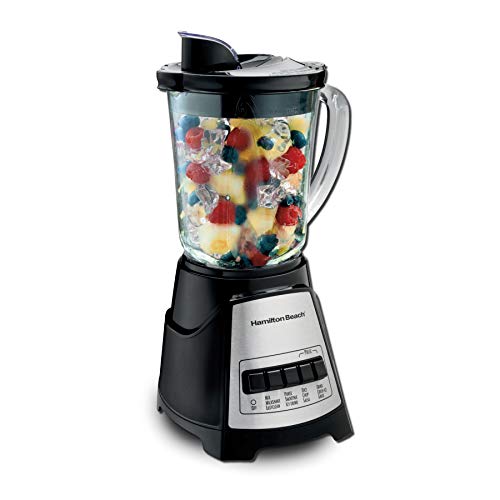 Hamilton Beach Electric Indoor Grill, 6-Serving, Silver & 58148A Blender to Puree - Crush Ice - and Make Shakes and Smoothies - 40 Oz Glass Jar - 12 Functions - Black and Stainless