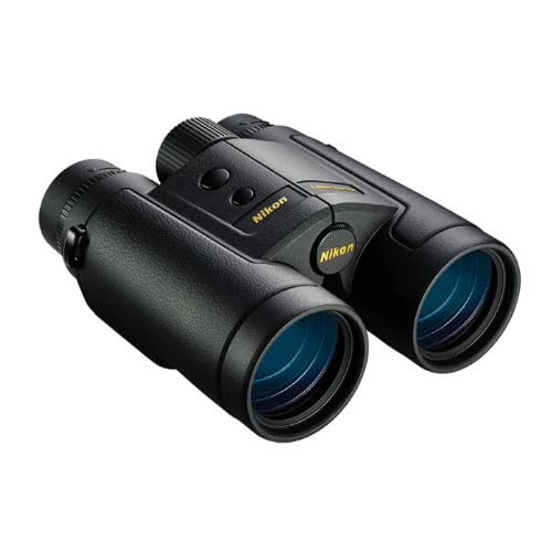 Nikon 10x42 LaserForce Rangefinder Binoculars Bundle with Binocular Harness Strap, 79-Inch Photo and Video Monopod Lenspen Cleaning System (4 Items)