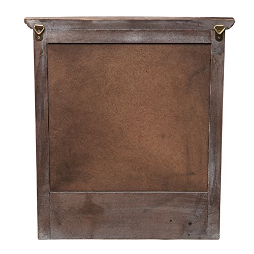 MyGift® Wall Mount Country Rustic Brown Wood Framed Memo Chalkboard Wall Organizer with 4 Key Hooks