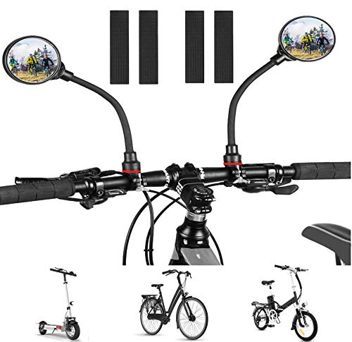 Bike Mirror Round Bicycle Rearview mirror 360° Adjustable Handlebar Mount Universal for Mountain Road bike Electric Scooter E-bike Bicycle Accessories(2 Pcs)