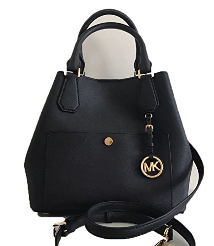 Michael Kors Greenwich Large Saffiano Leather Grab Bag Navy (Black)