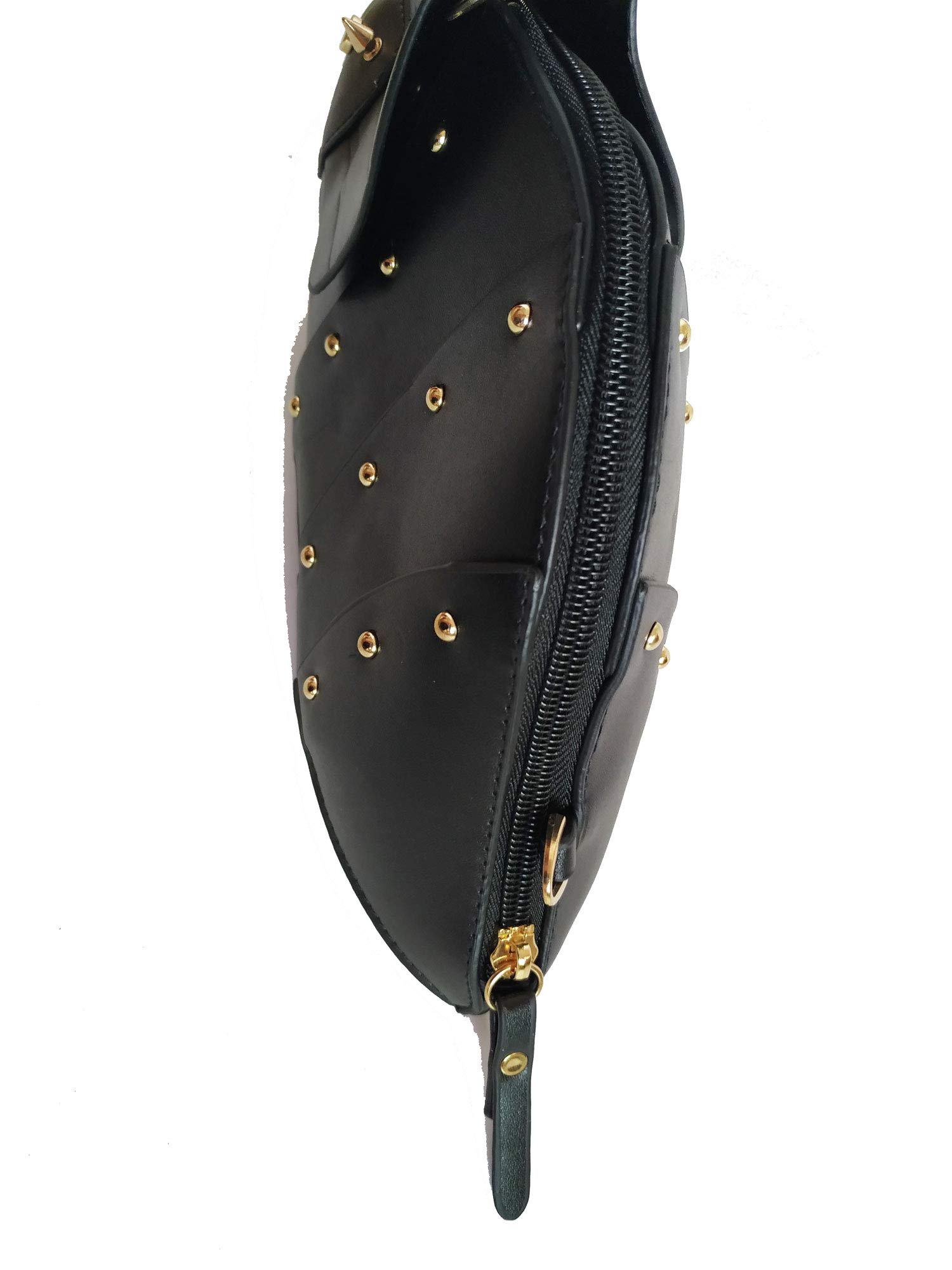 MILATA Dinosaur Shape Crossbody Shoulder Bag Women Pu Leather Rivet Chic Clutch Purse for Girls (black)