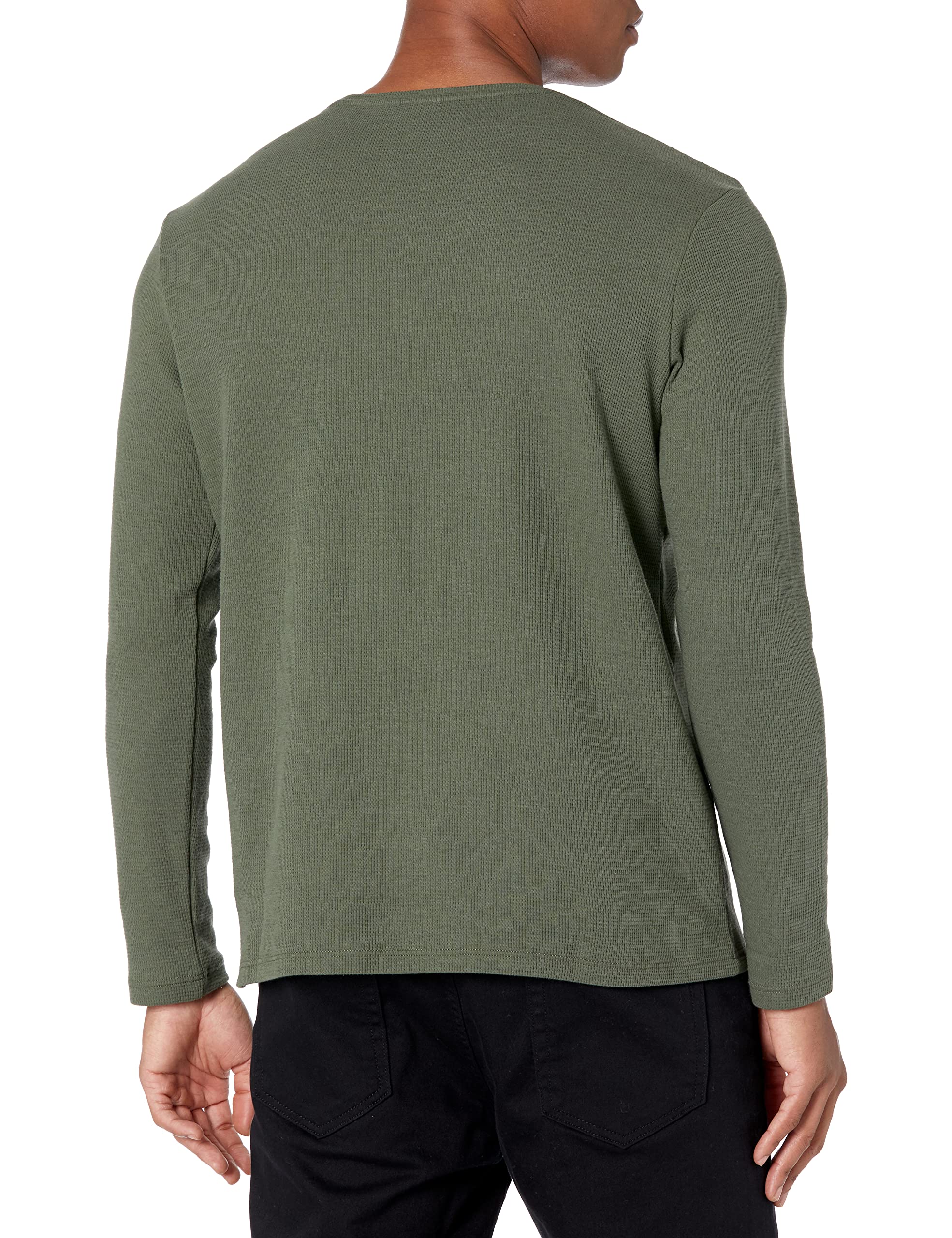 BOSS Hugo by Hugo Mens Waffle Cotton Blend Long Sleeve Shirt Pajama Top, Light/Pastel Green, Small US