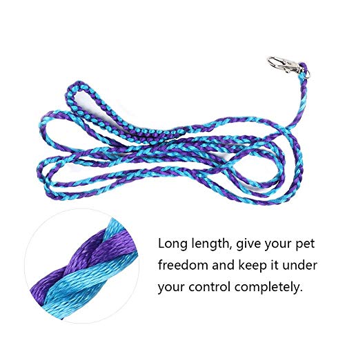 Hamster Leash Small Pet Harness No Harm Nylon Braided Collar Flying Squirrel Other Small Pets for Squirrel Hamster(Blue+Purple)