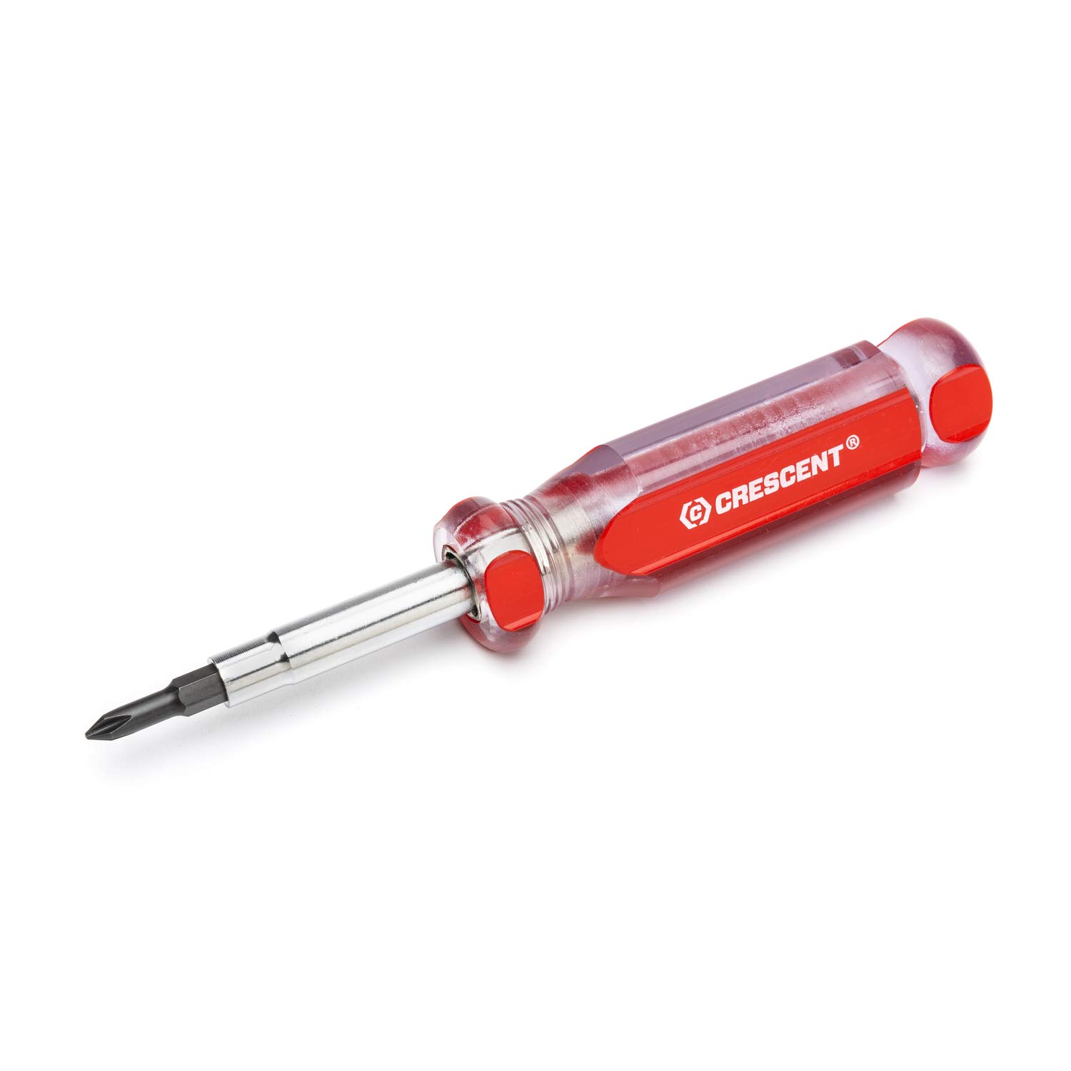 Crescent 6-in-1 Interchangeable Bit Screwdriver, Red Handle - CS61N