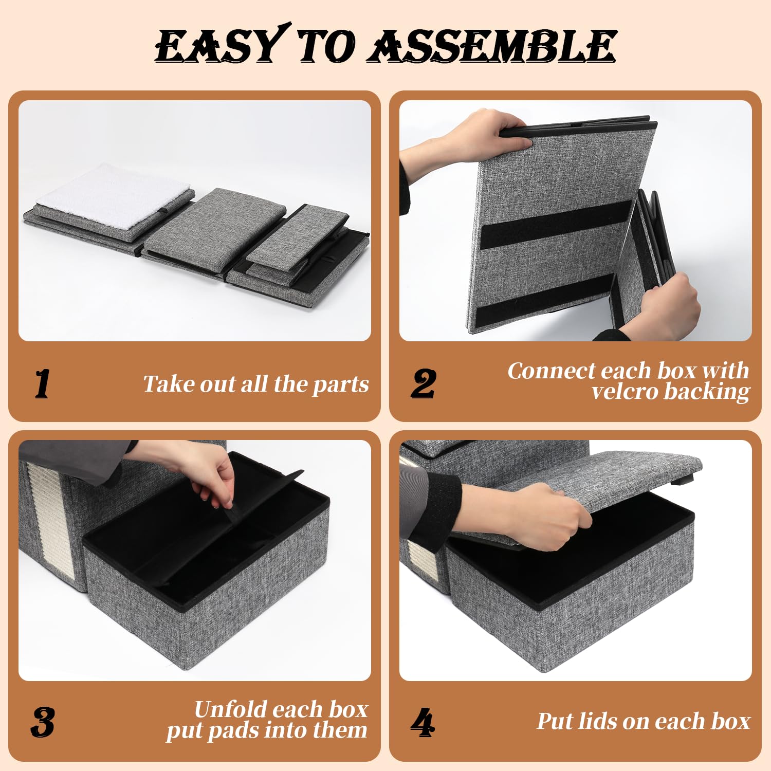 Colewin Dog Stairs for Small Dogs,Non-Slip Dog Steps for Bed and Couch,Dog Ramp for Bed with Storage and Condo,3 Steps Pet Stairs for Small/Medium/Large Dog