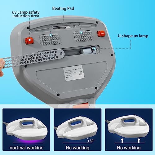 Jic tcaik Bed Vacuum Cleaner,12kpa Machine Household Strong Suction Handheld Mattress Vacuum Cleaner Steamer with Heat Uv Sanitizing Light,Clean Up for Pillows,Sheet,Couch, Blankets,(Corded)