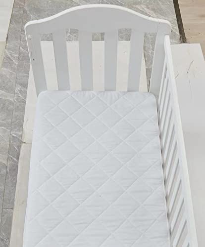 Waterproof Quilted Crib Zip Mattress Protector 6 Sided Waterproof Pad Encasement Cover Soft Thick Absorbent 28x52x5 Inches Quilted encsaement Crib 28x52x7