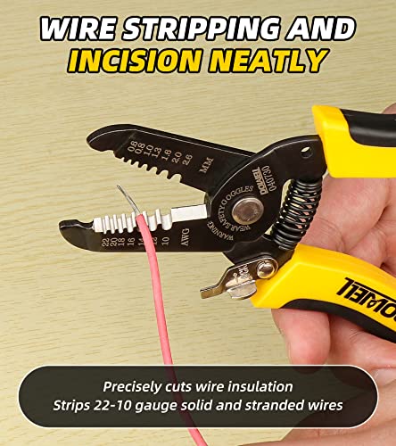 DOWELL 10-22 AWG Wire Stripper Cutter Wire Stripping Tool And Multi-Function Hand Tool,Professional Handle Design And Refined Craftsmanship.