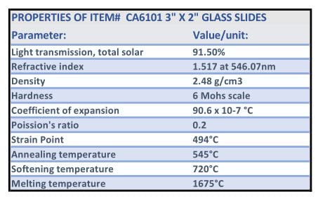 Premiere CA6101 Bx/72 Premeire Large Glass Microscope Slides, Ground Edges, 3" x 2", 1 mm Thick
