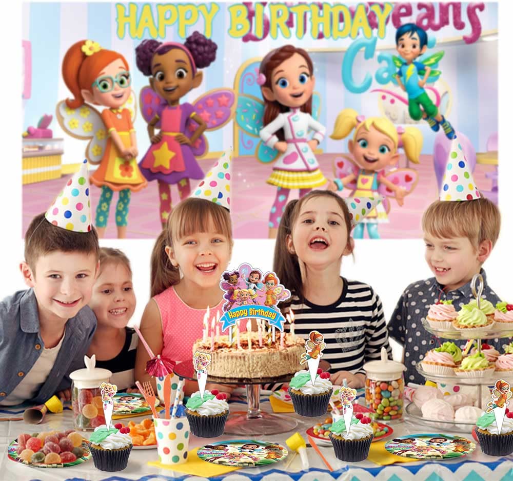 Butterbean's Cafe Party Supplies Birthday Decorations Plates Banner Kids Cake Toppers Set Decorations Decor
