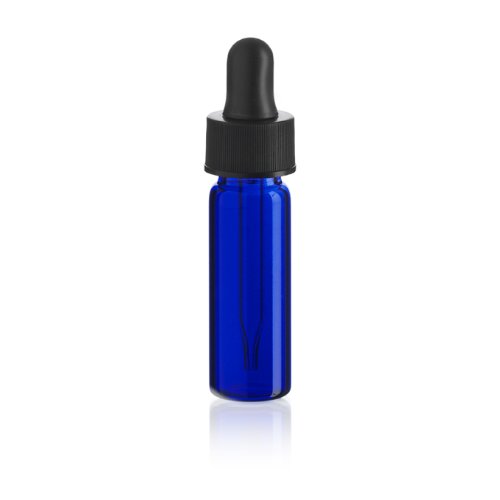 Premium Vials 1 Dram BLUE Glass Vial - Dropper - Pack of 72
