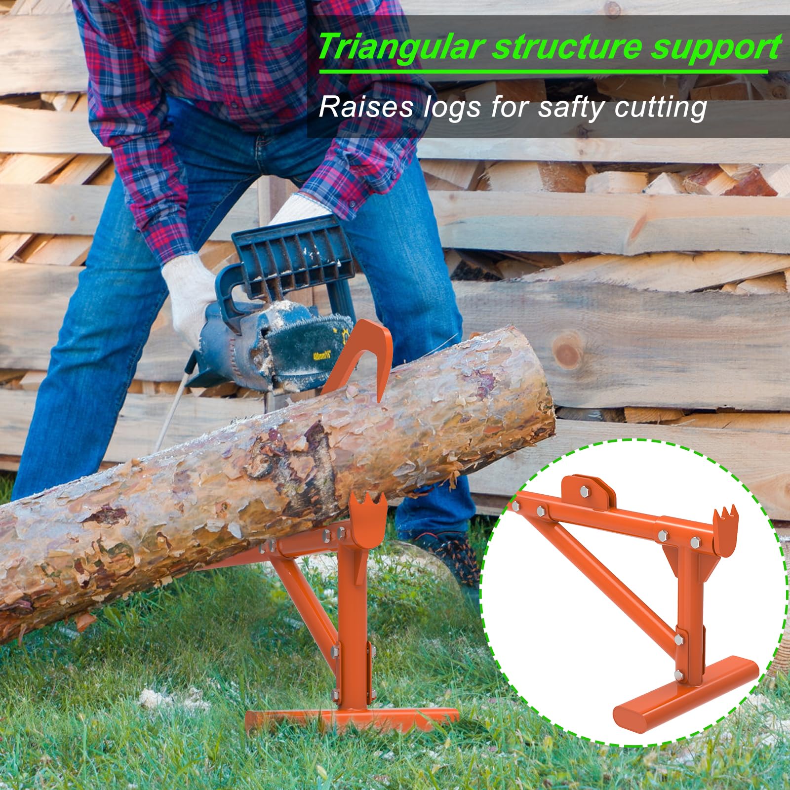 Dolibest 45'' Heavy-Duty Steel Timberjack Log Lifter, Log Handler with Cant Hook, 4 in1 Multifunction Logging Tool for Log Hauler/Grabbing/Rolling/Raising Up Log for Professional/Home Use
