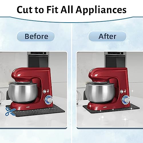 LOPNUR Appliance Slider Cut to Fit, Kitchen Appliance Sliders 360 Degree Rotation Moving on Counter, Coffee Mat Heat Resistant Mat, Appliance Mover for Espresso Machine, Food Processor (Medium, Grey)