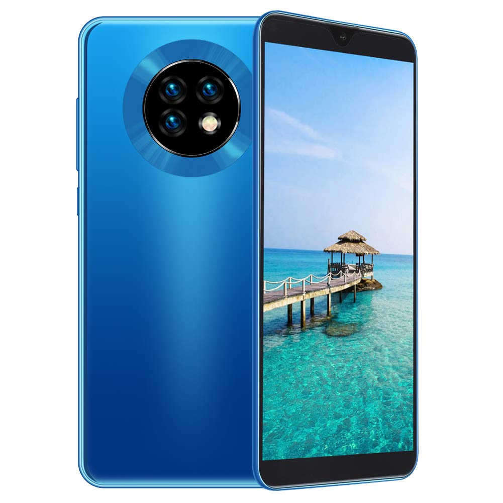 Bewinner1 Full Screen Smartphone, 6.1-inch MTK6580P Quad-core Face Unlock Dual Card Dual Standby Android Mobile Phone Intelligent Unlocked Cell Phones 5-Point Touching Screen Smart Wake Up(Blue)