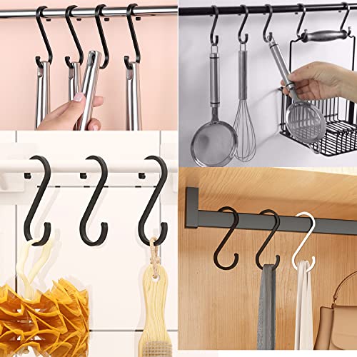 GDFYMI 10 Pack Black S Hooks, S Shaped Hooks Aluminum Metal Hooks for Hanging Heavy Duty, Hanger Hooks for Hanging Pot Racks, Plant Hooks, Mug Hooks, Closet Hooks, Kitchen Hooks