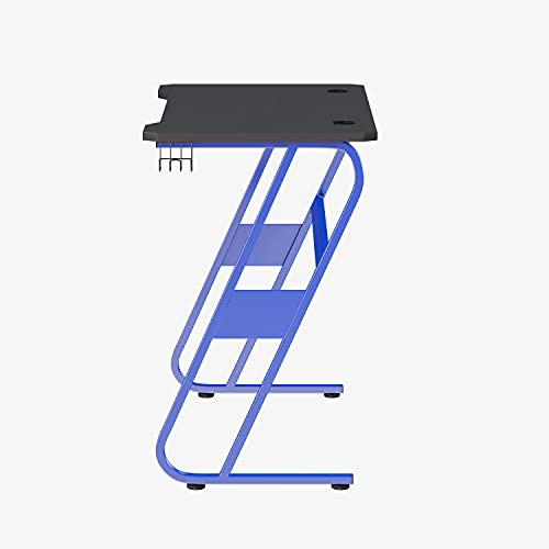 Flash Furniture Fisher Gaming Desk - Blue Ergonomic Computer Desk - 51.5" Gamers Table with Cup Holder and Headphone Hook