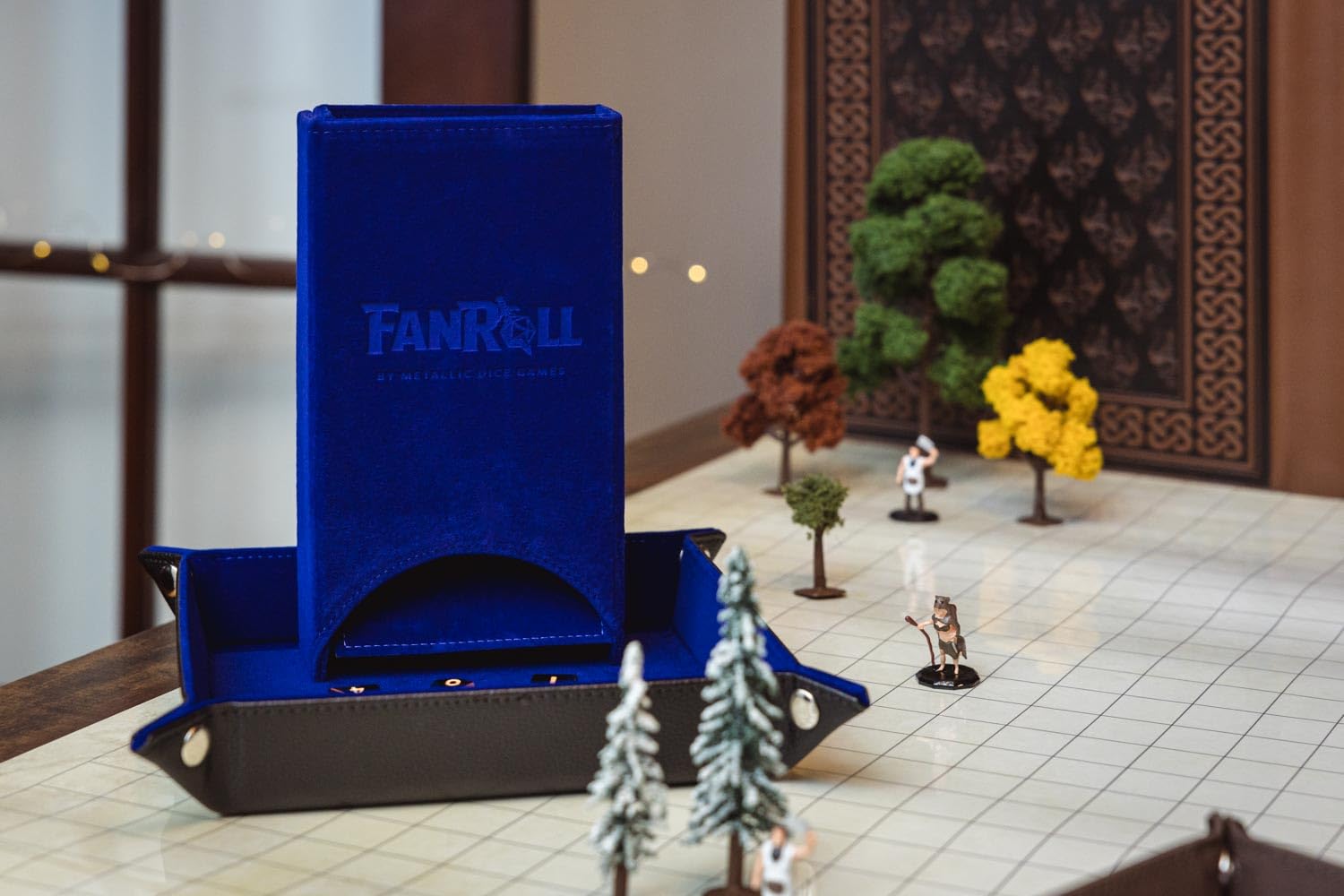 Metallic Dice Games FanRoll Fold Up Dice Tower: Blue, Role Playing Game Dice Accessories for Dungeons and Dragons