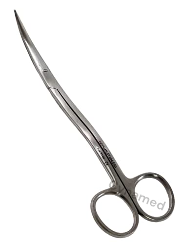 Cyanmed 1 Ea Premium 6 Inch Bent Handle Curved Embroidery Scissors-Perfect for Machine Embroidery Stainless Steel Light weight