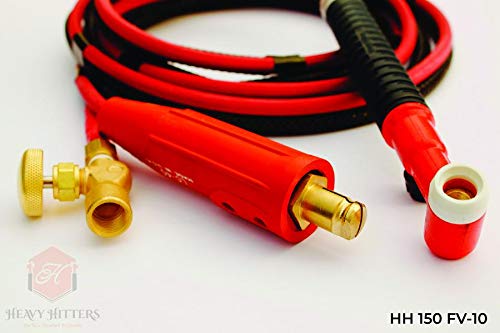 Heavy Hitters Tig Rig 150 amp package 15ft cables HH150FV-15, Air Cooled Two Piece Welding Torch.