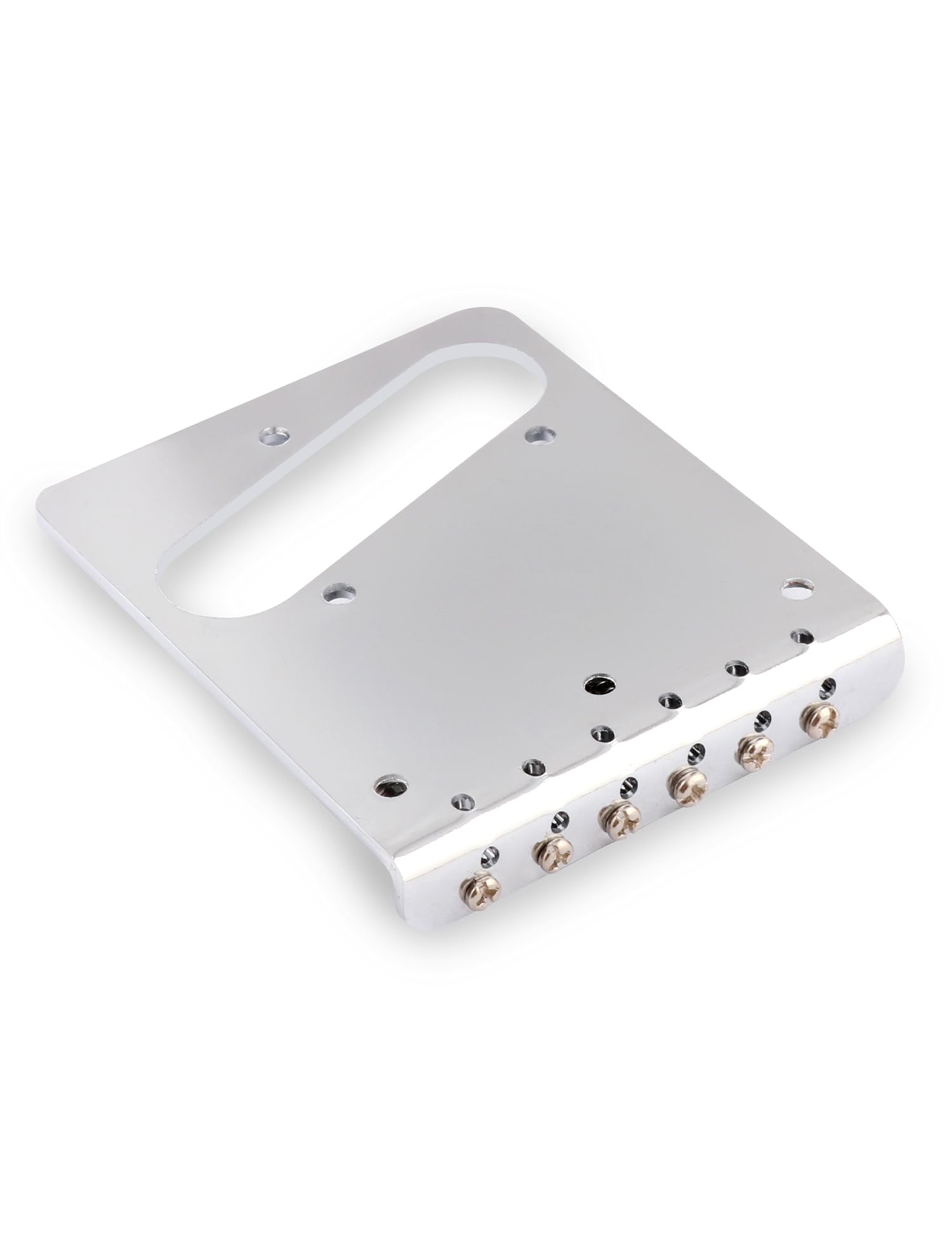 Metallor Guitar Bridge Vintage Style Top Loader Bridge 6 Saddles Compatible with Tele Telecaster Style Electric Guitar Parts Replacement Chrome.