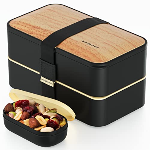 Premium Bento Lunch Box in 8 Modern Colors-MULTIPACK, 2x2 Leak-proof Compartments, Includes Sauce Container, Divider, Cutlery & Chopsticks, 40oz Japanese Bento Box for Adults & Kids, Microwave-safe