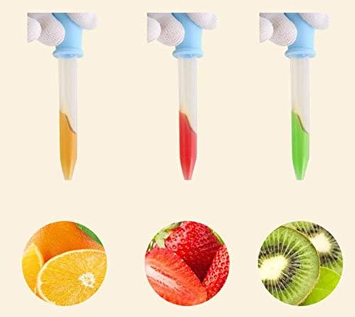 HLLMX 4 PCS Liquid Droppers Silicone and Plastic Pipettes for Kids Candy Mold, Gummy Bear, Gelatin Maker, Oil Science[ The capacity of 5 ml]