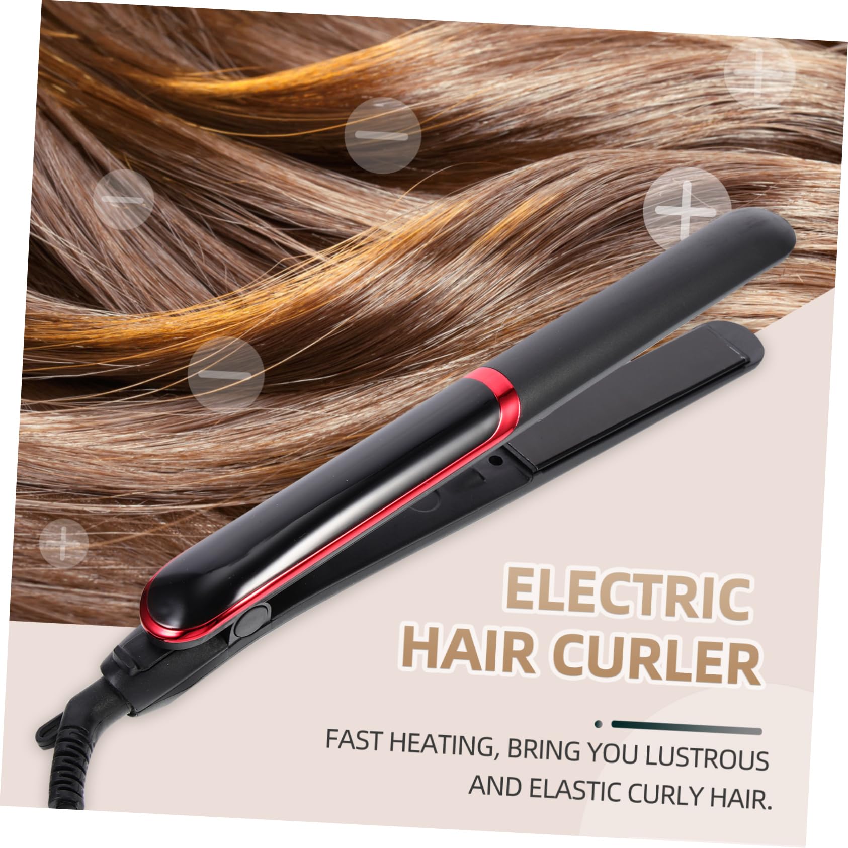 Balacoo Dual-Purpose Direct Power Panel Hair Wavy Look Flat Irons Wireless Curler straightner Cordless Curling Iron Portable Flat Iron PC Travel Electric Splint Adjustable Temperature
