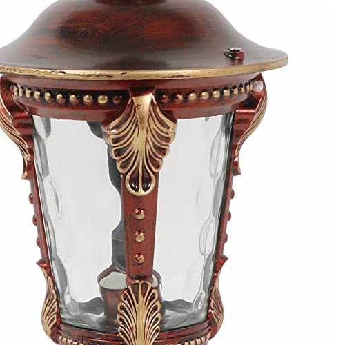CZLZY European Style Aluminum E27 Pillar Lamp Outdoor Post Light Fixtures Patio Garden Waterproof Column Light Glass Lampshade Villa Wall Base Landscape Light Lawn Light