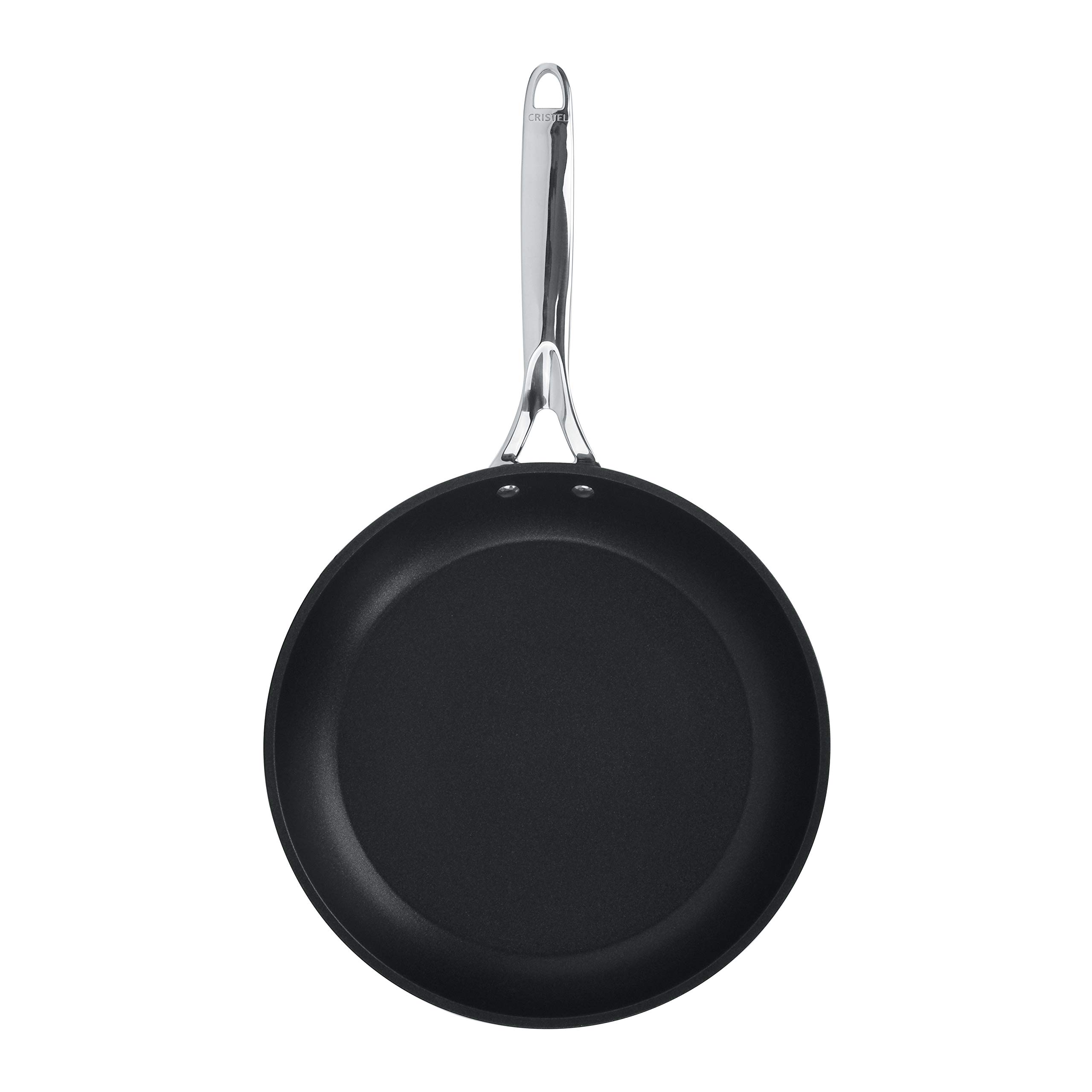 Cristel®, Exceliss+® Non-Stick coating Fryingpan with anodized aluminum, 3-Ply construction, Brushed Finish, all hobs + induction, Castel'Pro® Ultralu® collection, 11".
