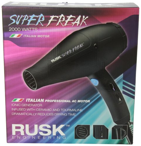 Rusk Engineering Super Freak Professional 2000 Watt Dryer with Italian Motor, Features and Italian Motor that Delivers Superior Airflow and Air Pressure