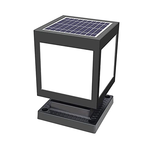 CZLZY Solar LED Post Light Simple Modern Aluminum Square Pillar Lamp Outdoor Patio Fence Column Light Waterproof IP54 Villa Gate Base Light Lawn Landscape Light