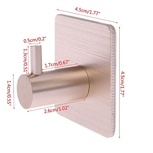 EYHLKM Aluminum Alloy Wall Hook Self Adhesive Sticky Kitchen Home Bathroom Bath Ball Key Bag Coat Hanger Storage Hanging Holder Rack ( Color : White-Fruit peach5 , Size : As The Picture Shows )