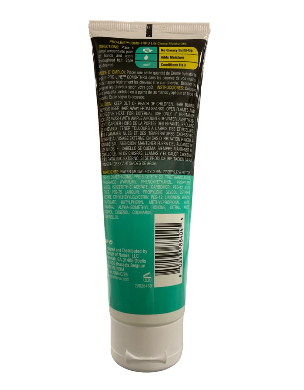 Pro-Line Comb-Thru Lite-Cr?me Moisturizer, Hair & Scalp Conditioner for Men, 4-Ounce Tubes (Pack of 6)
