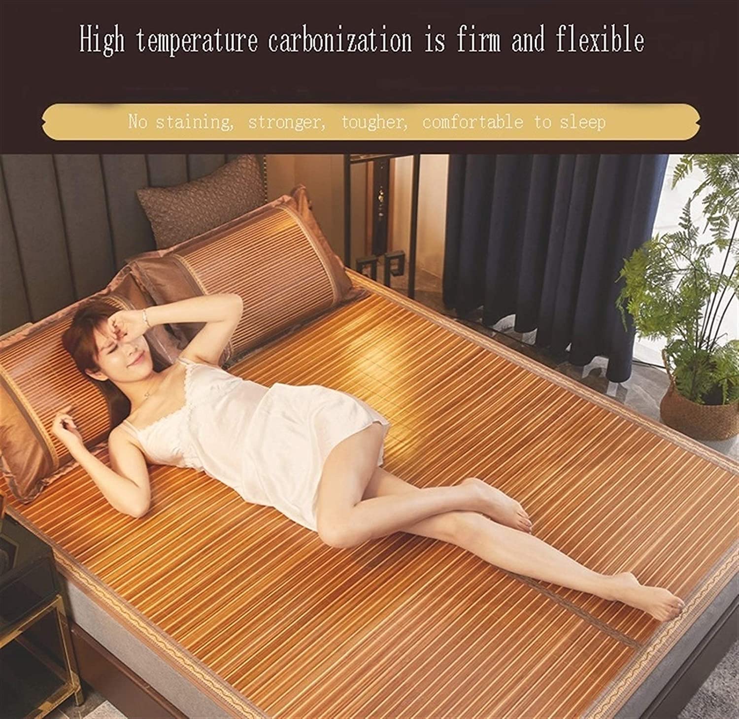 Summer Sleeping Mat Exquisite Summer mats Dormitory Bedroom with Bamboo mats Single mats Double ice Silk Straw mats Various Sizes to Choose from for Home School Dormitory