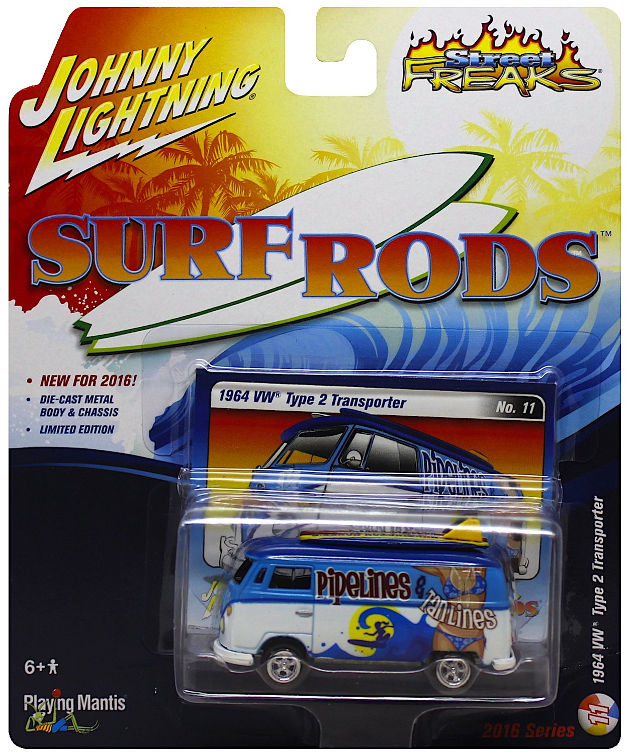 Johnny Lightning Surf Rods Limited Edition 1964 VW Volkswagen Type 2 Transporter Bus NO 11 "IN STOCK"
