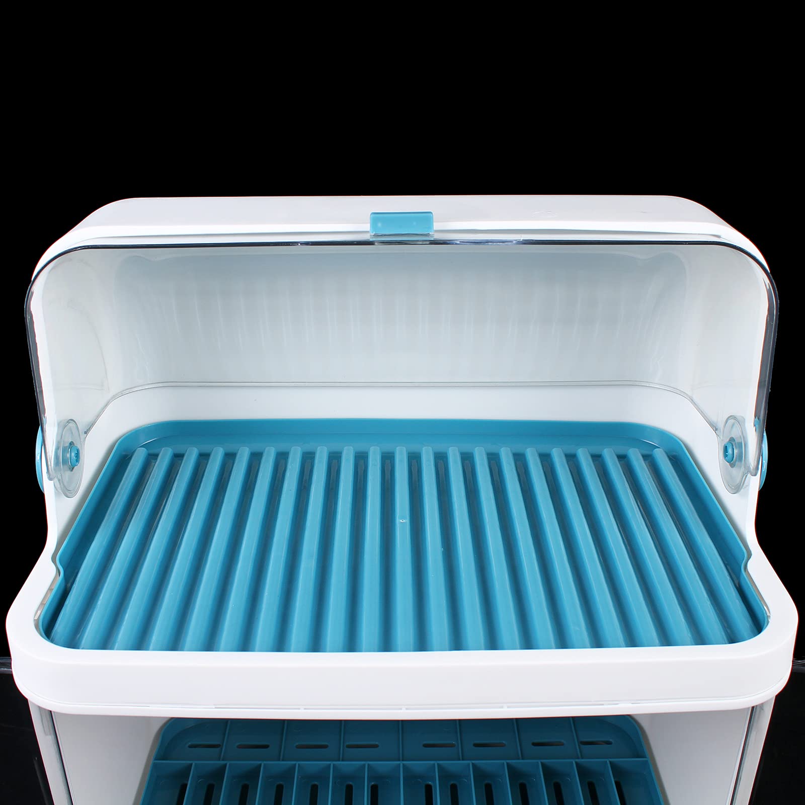 BhshuidlS Dish Drying Rack 2 Tier Dish Drying Rack for Kitchen Counter, Kitchen Dish Dryer Rack with Cover for Dishes Plates Storage