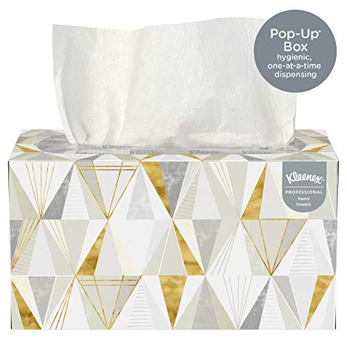 Kleenex® Hand Towels with Premium Absorbency Pockets (01701), Pop-Up Box, White, 18 Boxes / Case, 120 Hand Towels / Box, 2,160 Hand Towels / Case