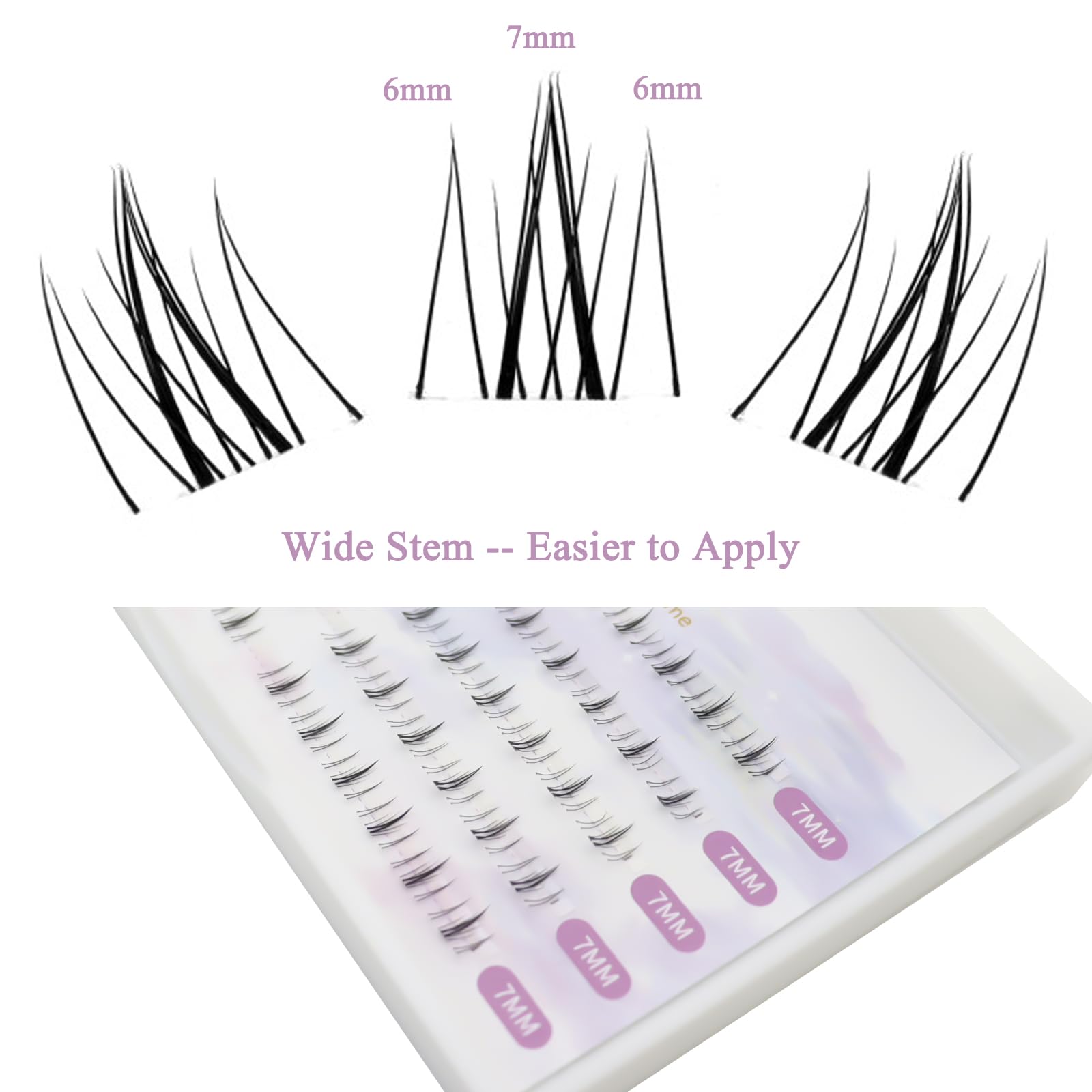 Bottom Lash Clusters DIY Lash Extension TEESTOU 60pcs Lower Individual Lashes Wispy Natural look 7mm Clear Band Wide Stem Under Eyelash Clusters for Daily Makeup (Bottom Lash Extesnion-X02-7mm)