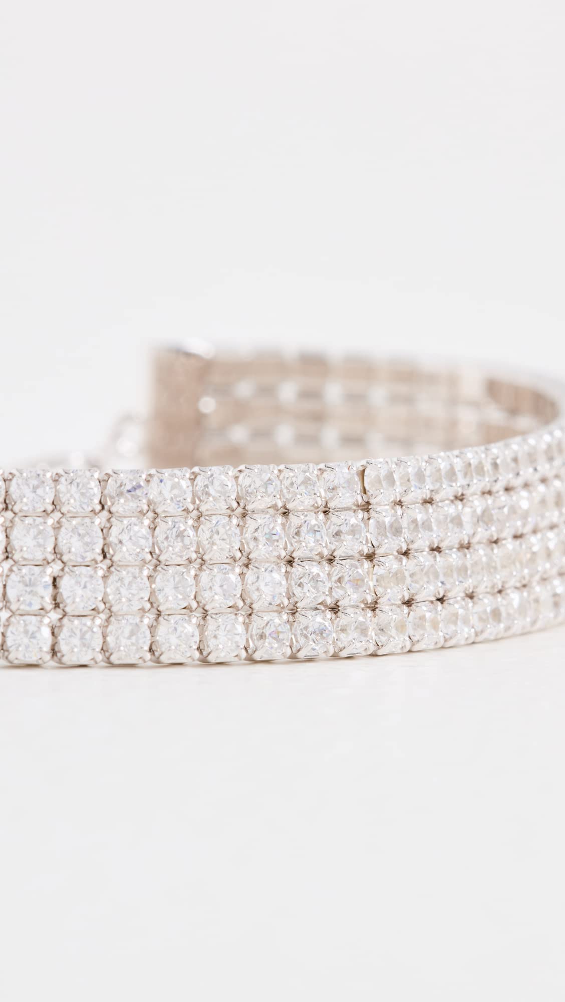 By Adina Eden Women's Four Row Bling Tennis Bracelet, Silver, One Size