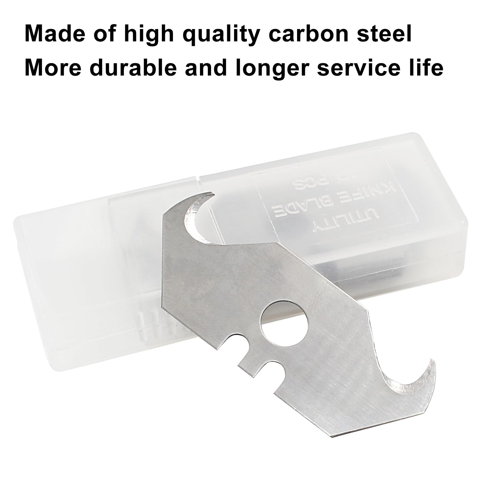 Coufce 30 pcs Hook Blade Utility Knife Blades Super Sharp Refill Blades Heavy Duty SK5 Replacement Blades for Carpet, Roofing, and Box Cutters